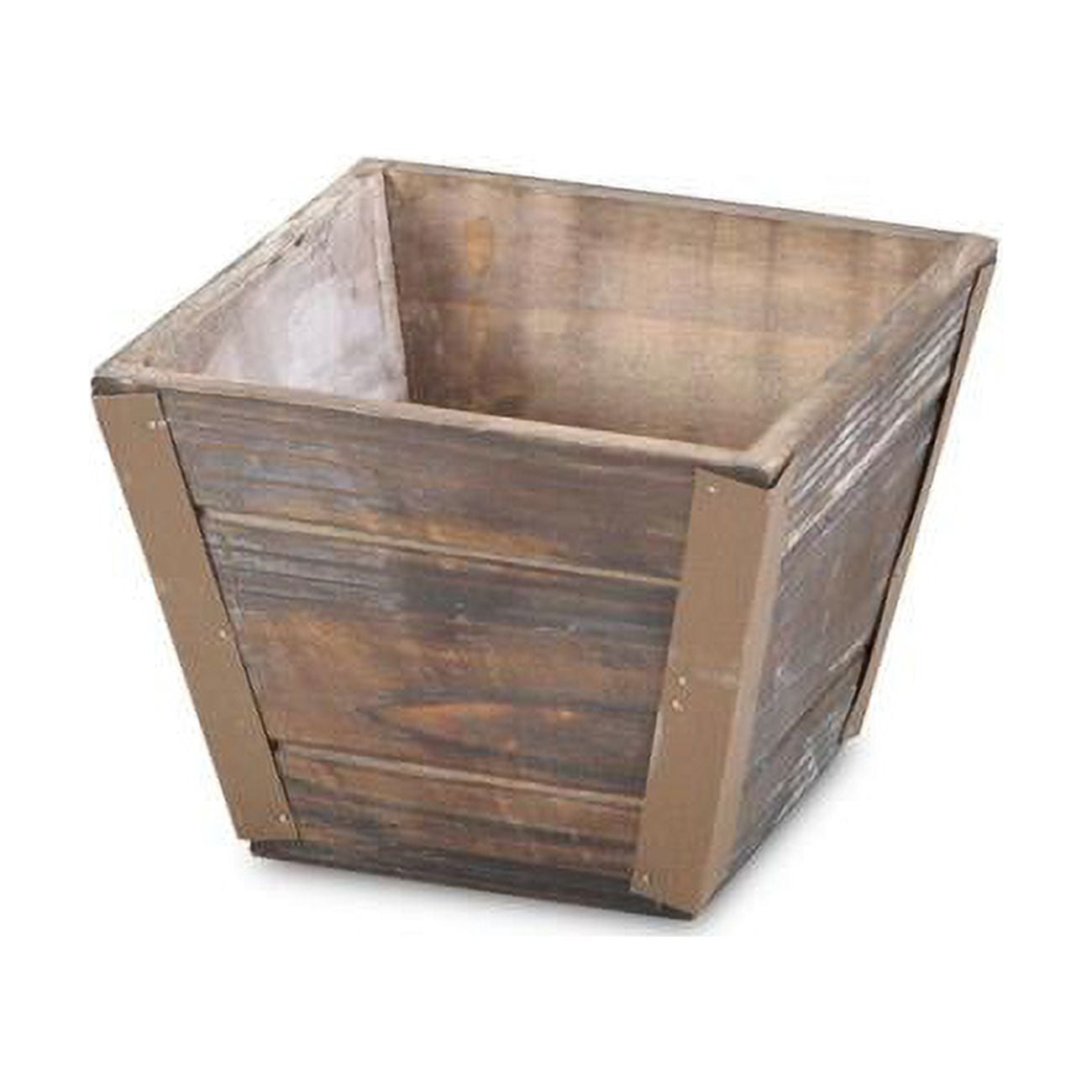 Cheungs FP-3502 Wooden Square Pot with Metal Band - Walmart.com