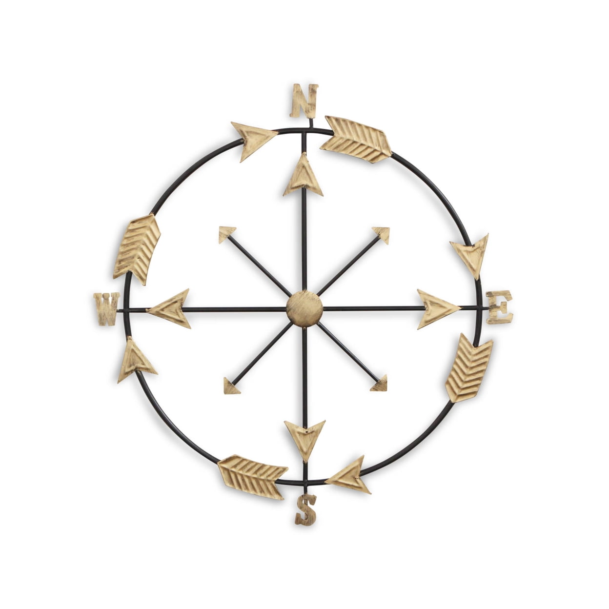 Cheungs Gold And Gray Wall Compass - Walmart.com