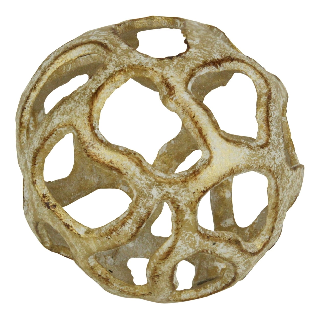 Cheungs Large - Cast Iron Orb With Abstract Permeating Pattern In A ...