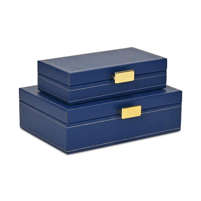 Cheungs 6142-2BL Lithos Vintage Rectangular Style Boxes with Stitched ...