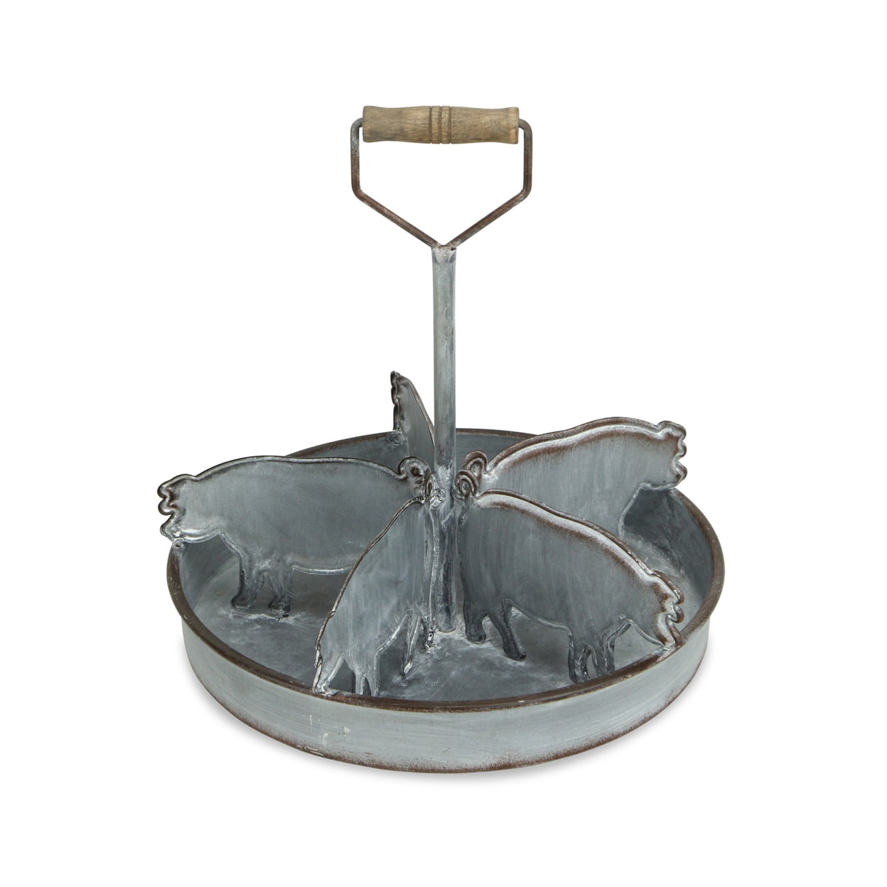 Cheungs Metal 5 Compartment Tray With Pig Dividers And Center Handle ...