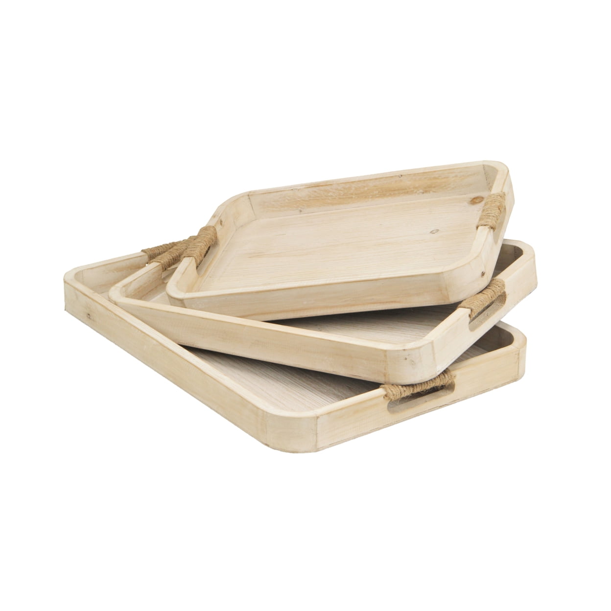 Cheungs Natural Wood Trays, Dark Brown - Set of 3 - Walmart.com