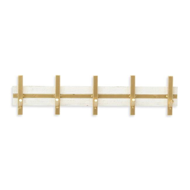 Cheungs 6016GD Orionis 5 Hook Modern Coat Rack - Gold & White - Walmart.com