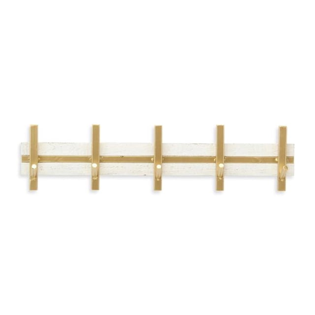 Cheungs 6016GD Orionis 5 Hook Modern Coat Rack - Gold & White - Walmart ...