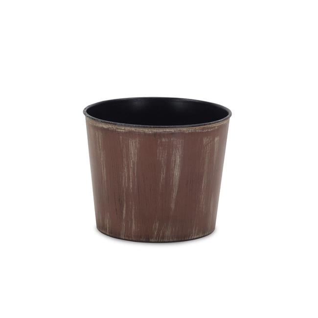 Cheungs PP-102BI 7 in. Round Tapered Recycled Plastic Planter, Brown ...