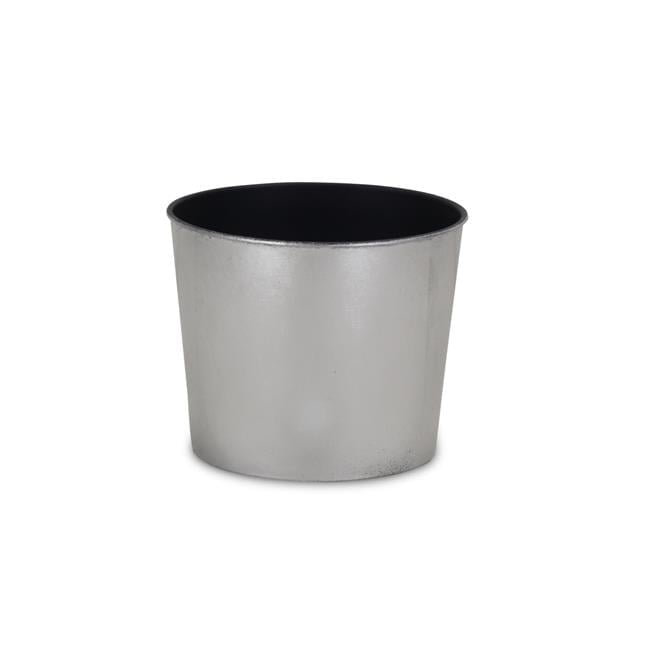Cheungs PP-102SV 7 in. Round Tapered Recycled Plastic Planter, Silver ...
