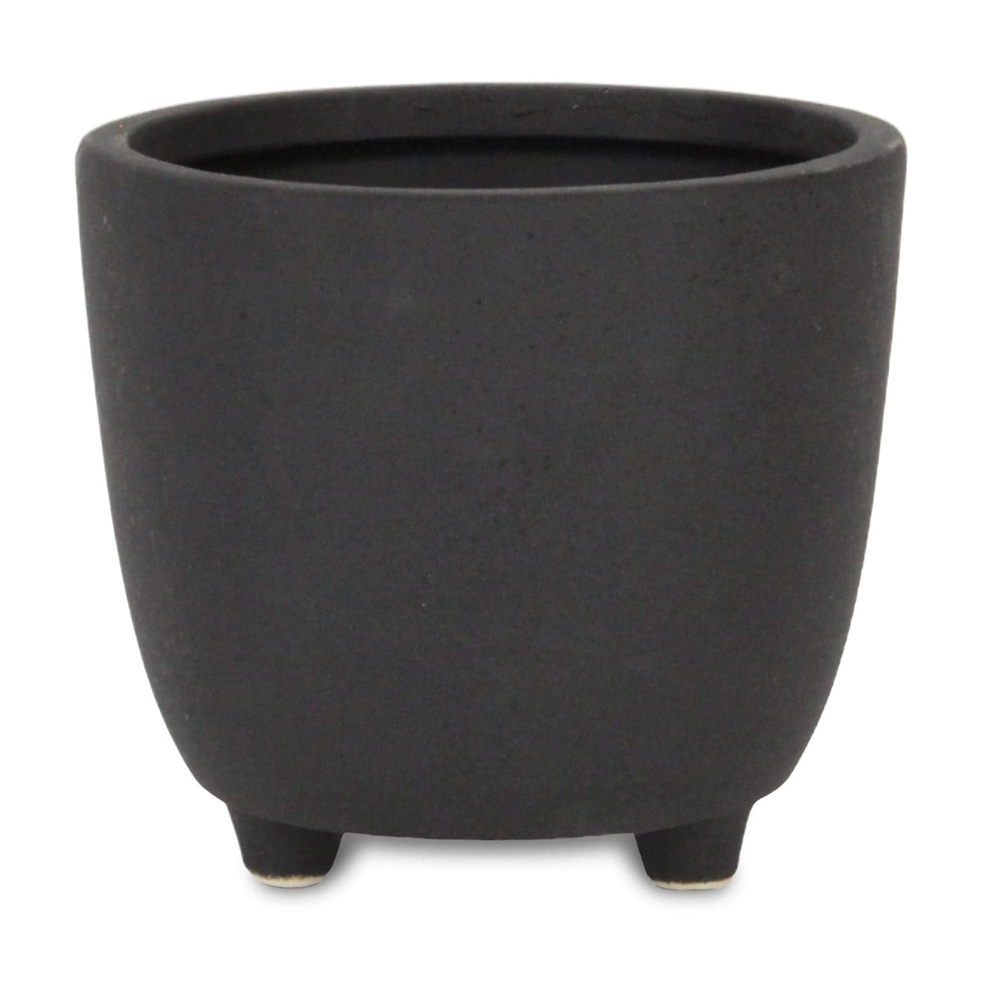 Cheungs Parlo Raised Textured Round Ceramic Pot - Dark Gray Large ...