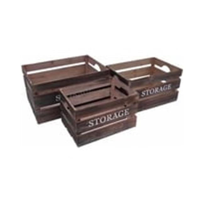 Set of 3 Wood Crate with "Farmers Market" Label - Walmart.com