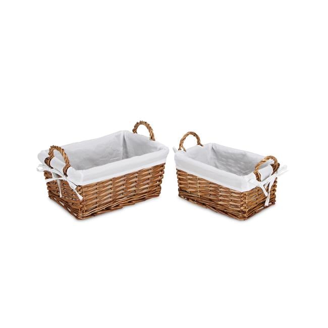 Cheungs UW-9750-2SLL Willow Rectangular Storage with Liner, Honey - Set ...