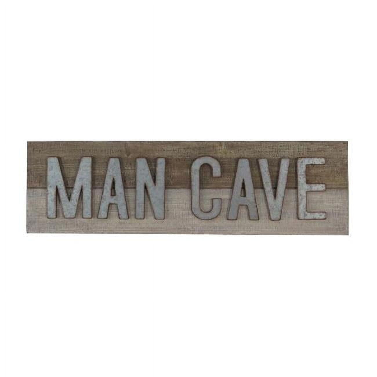 Cheungs Wooden Wall Sign with Pop Out Letters & Galvanized Accent - Man ...