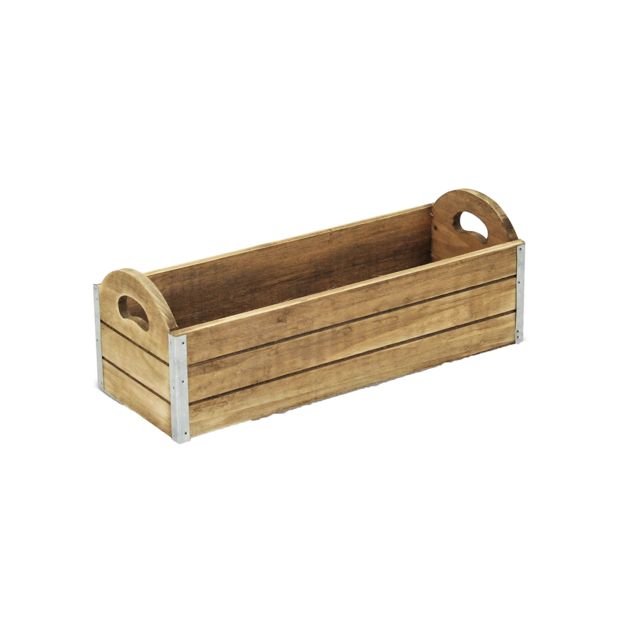 CheungsRattan 4744 Wooden Ledge Planter with Metal Border Accents ...