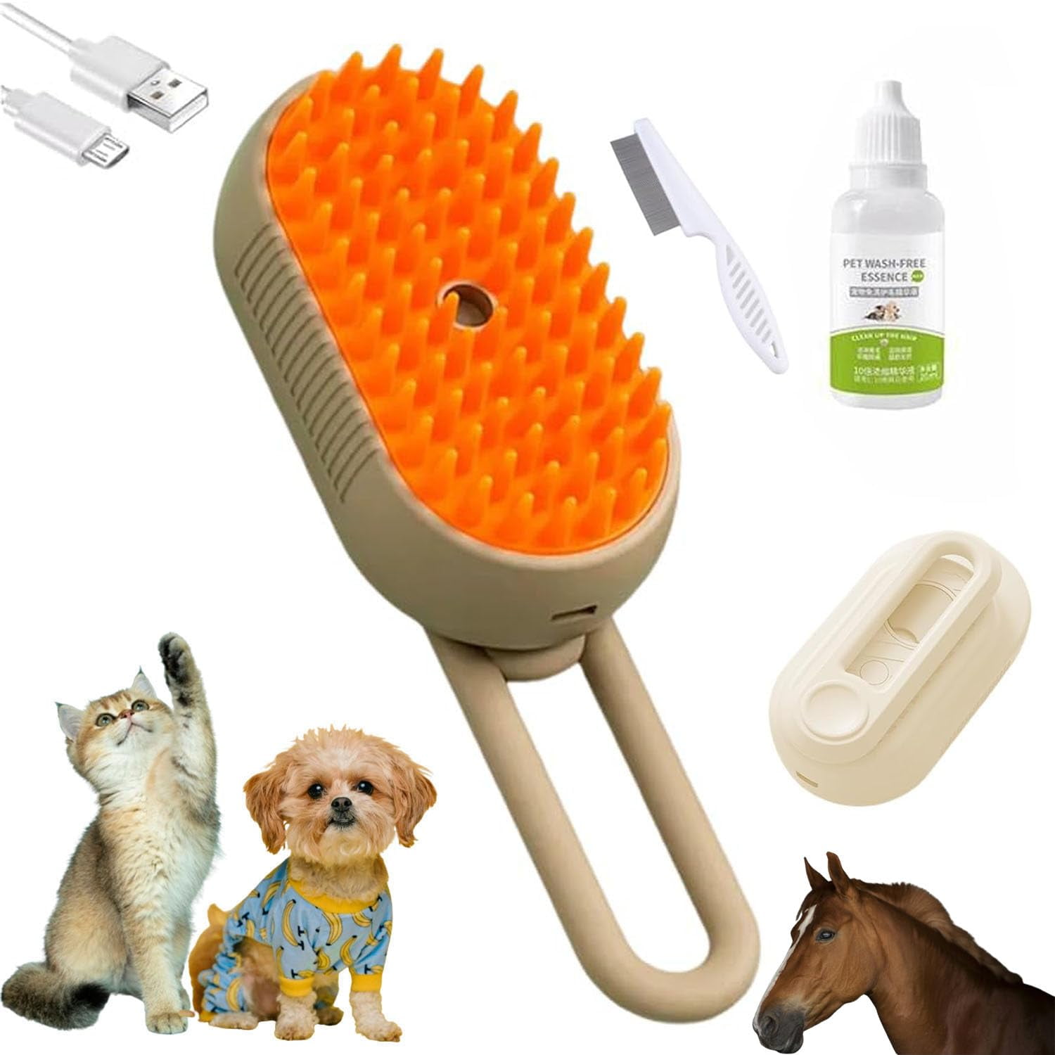 Chevaroo Horse Steam Brush, 2025 Chevaroo 3-in-1 Self-Cleaning Steam ...