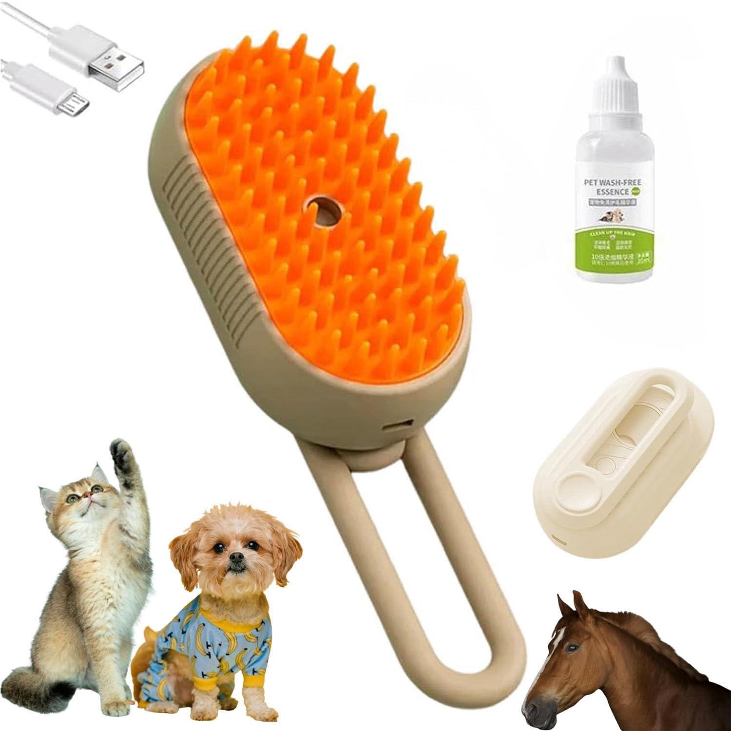 Chevaroo Horse Steam Brush, 2025 Chevaroo 3-in-1 Self-Cleaning Steam ...