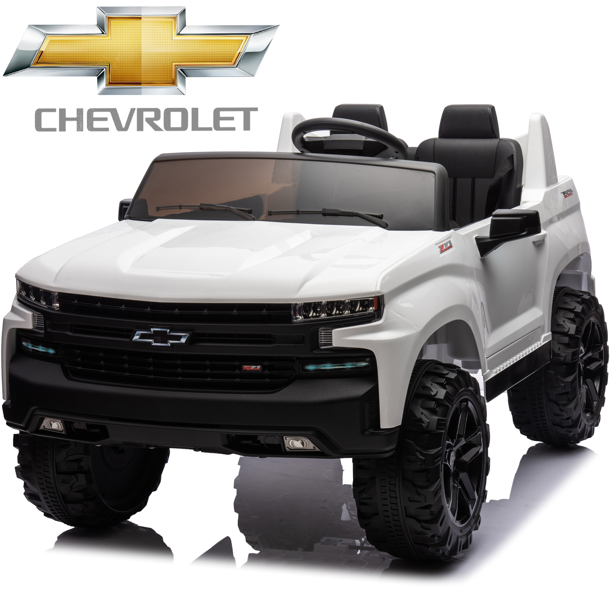 Licensed Chevrolet Silverado 2-Seater Kids Electric Car with RC ...