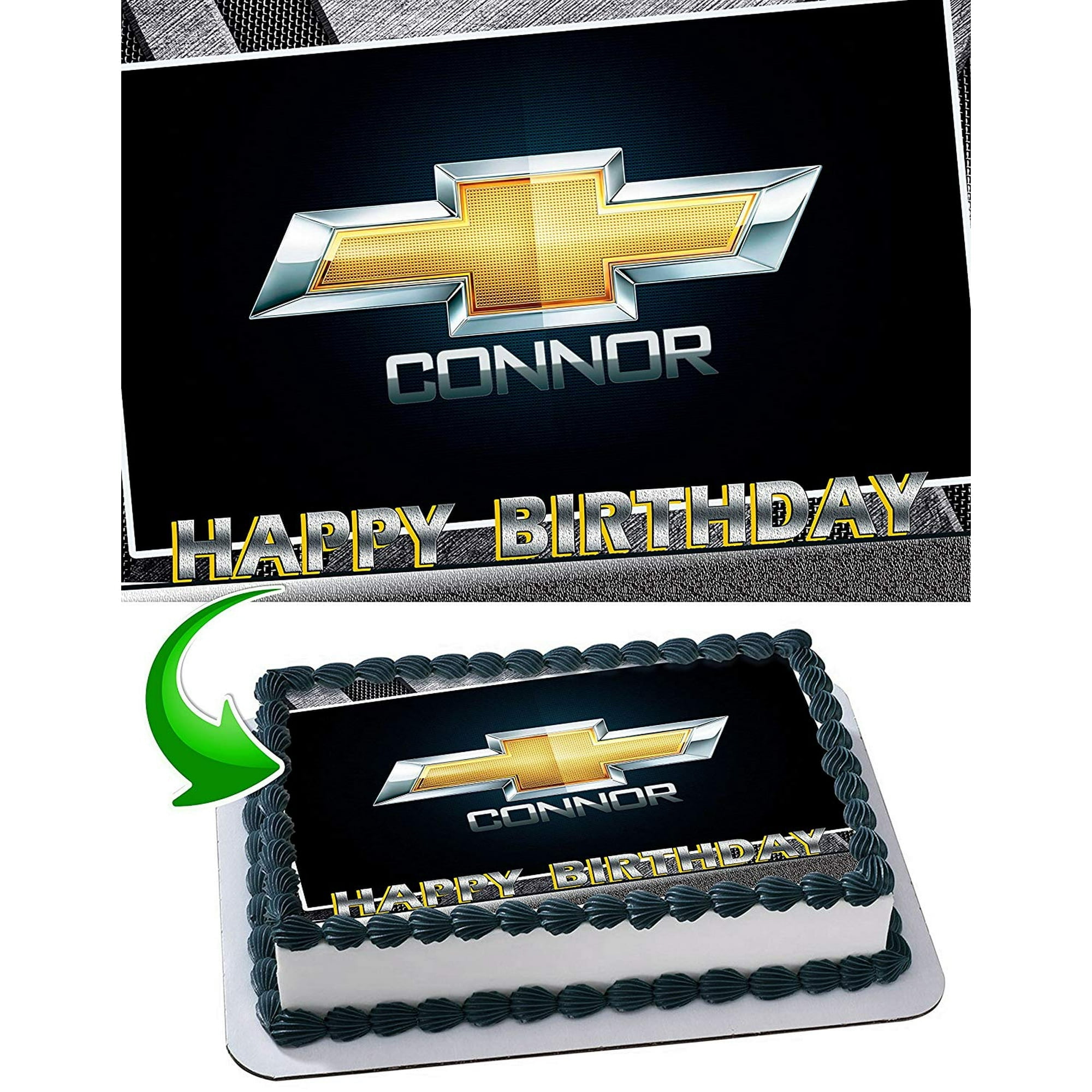 Chevrolet Birthday Edible Image Cake Topper For Half Sheet Cake By TNCT ...