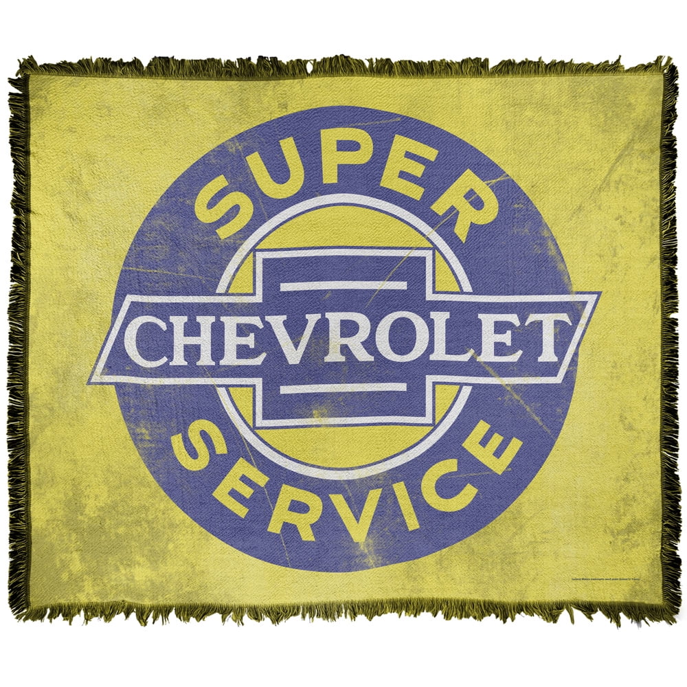 Chevrolet Blanket, 50'x60' Chevy Super Service Woven Tapestry Cotton ...