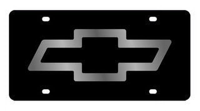 Chevrolet Bowtie License Plate on Black Steel - Walmart.com