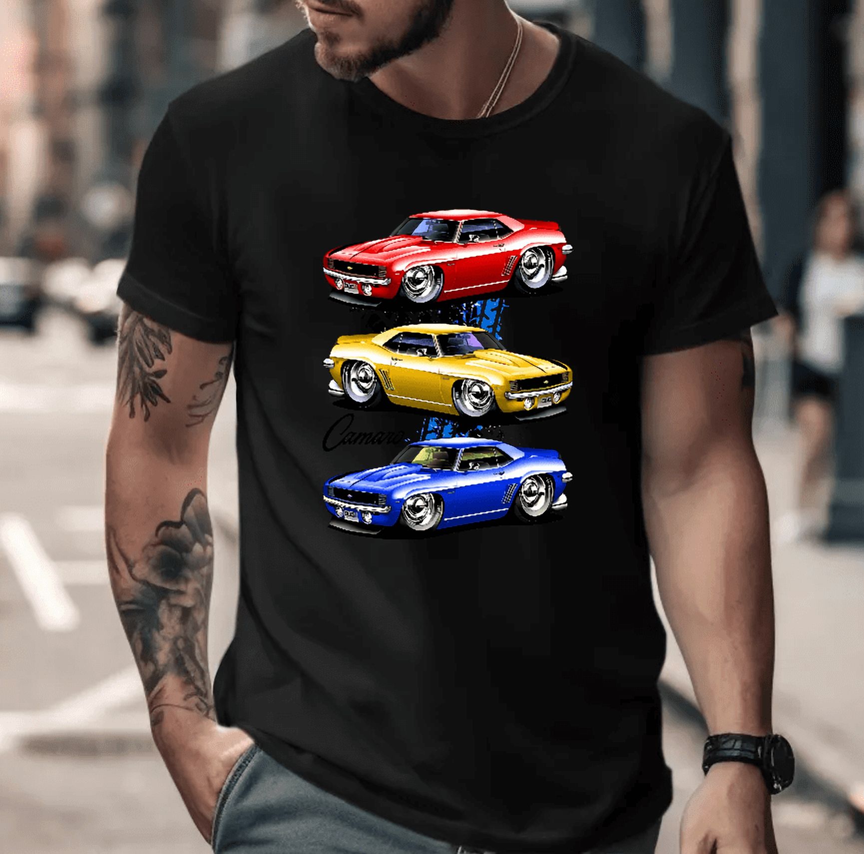 Chevrolet Camaro Modern Muscle Car Speed Design Fan Unisex Tee, for men ...