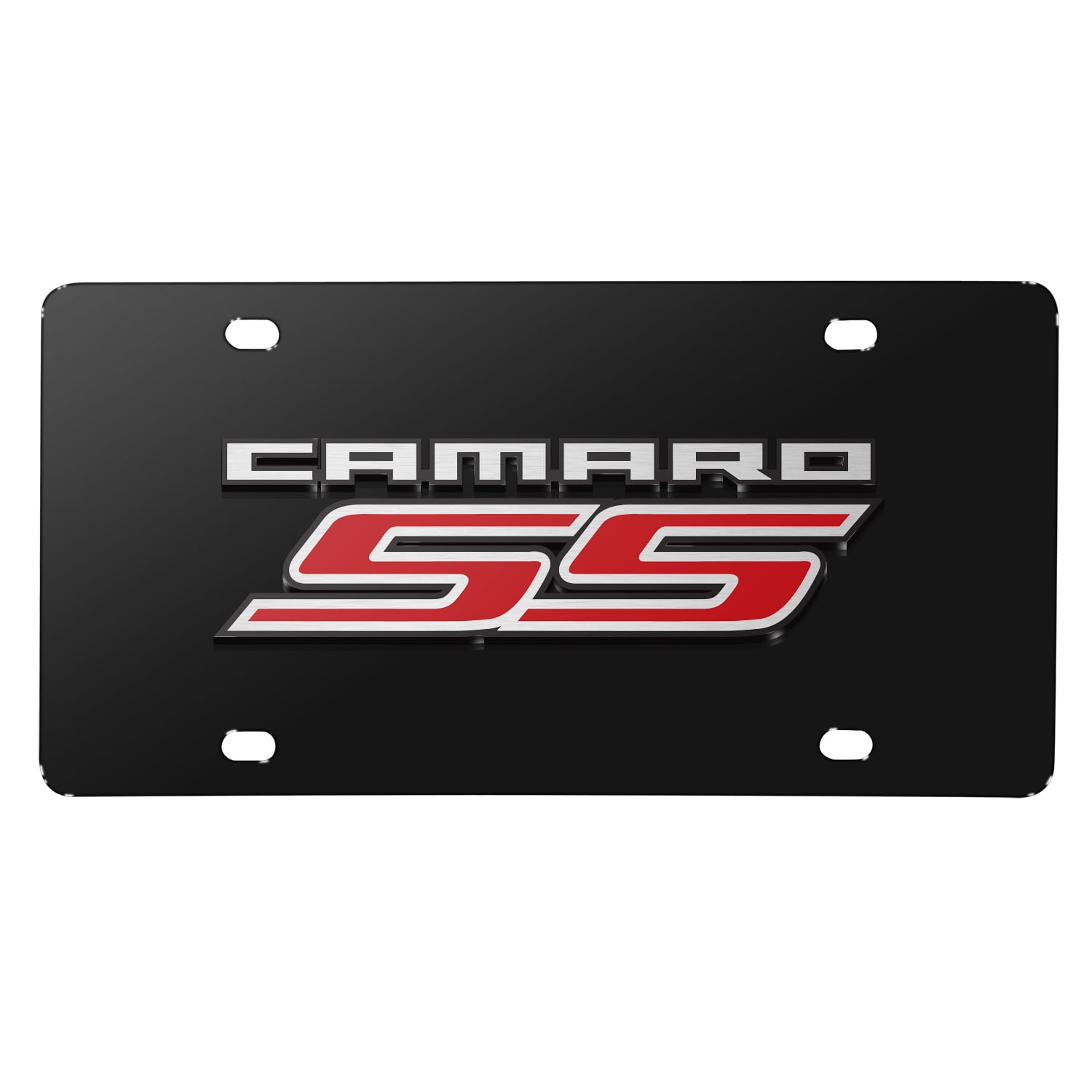 Chevrolet Camaro SS 3D Logo Black Metal License Plate - Walmart.com