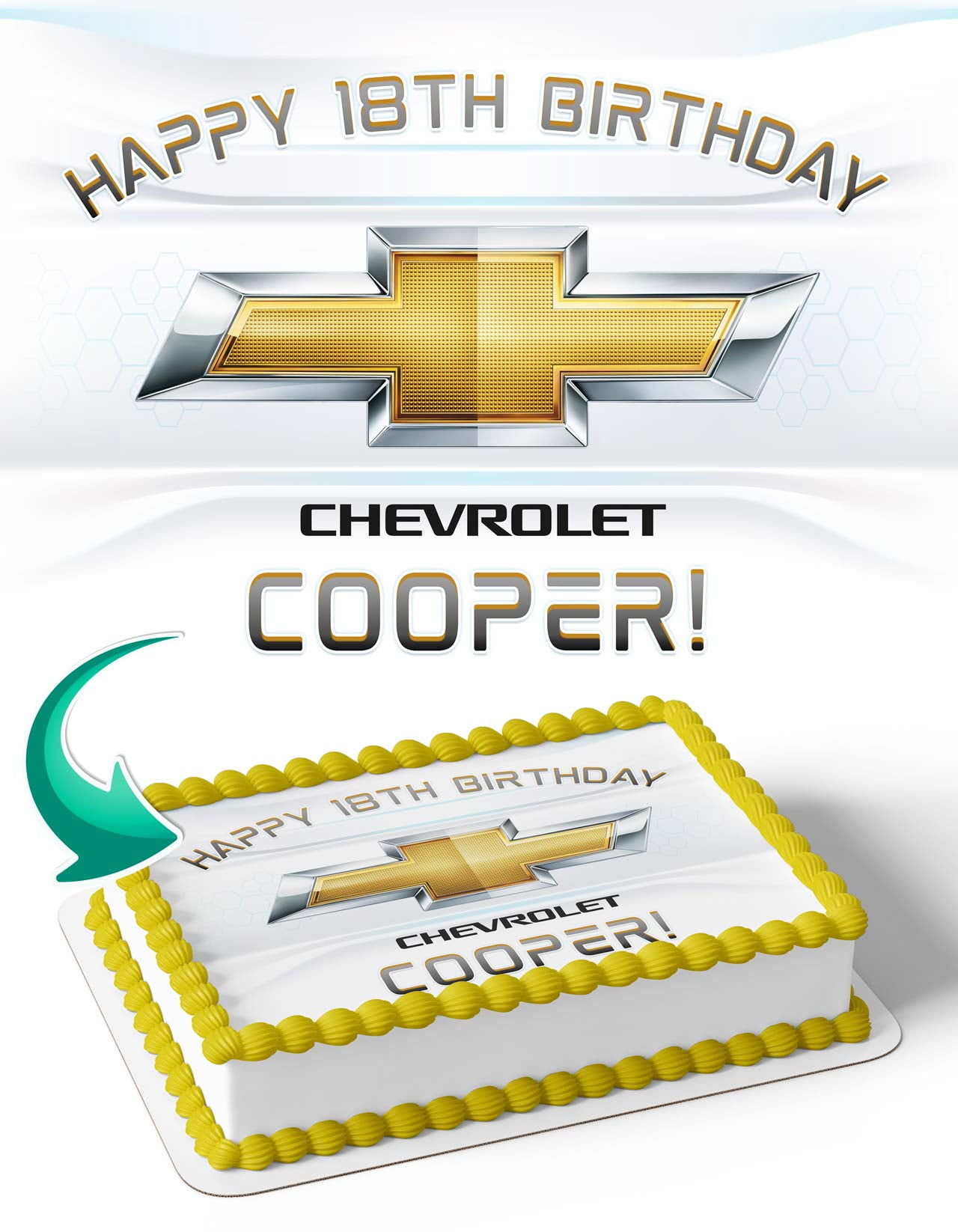 Chevrolet Cars Edible Image Cake Topper Personalized Birthday Sheet ...