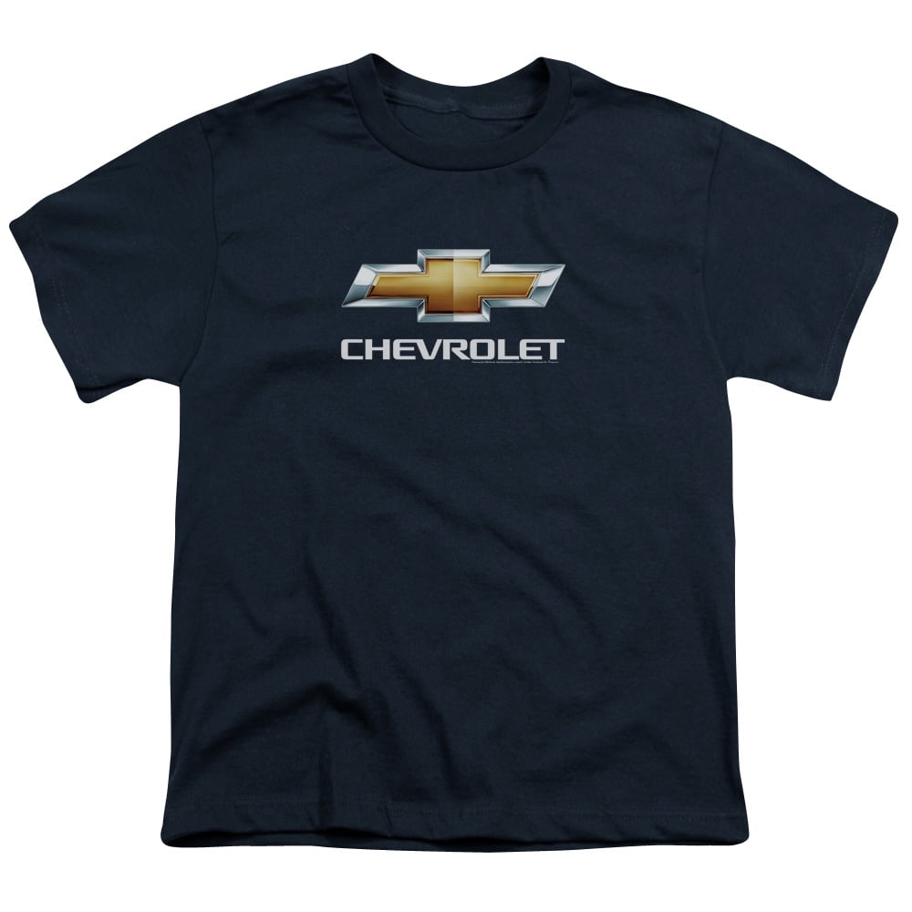 Chevrolet Chevy Bowtie Stacked S/S Youth 18/1 T-Shirt Navy - Walmart.com