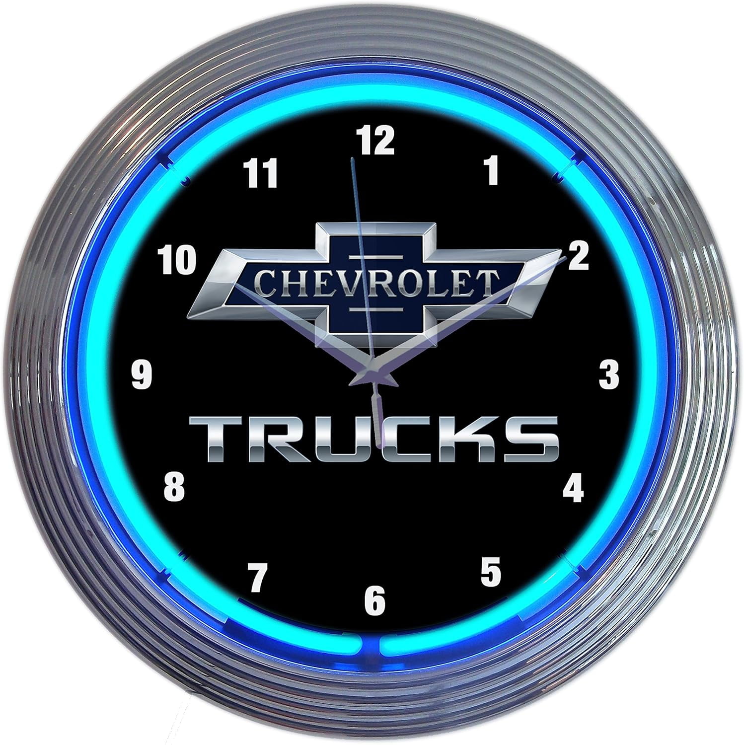 Chevrolet Chevy Trucks 100th Anniversary Blue Neon Clock 15 Inch ...