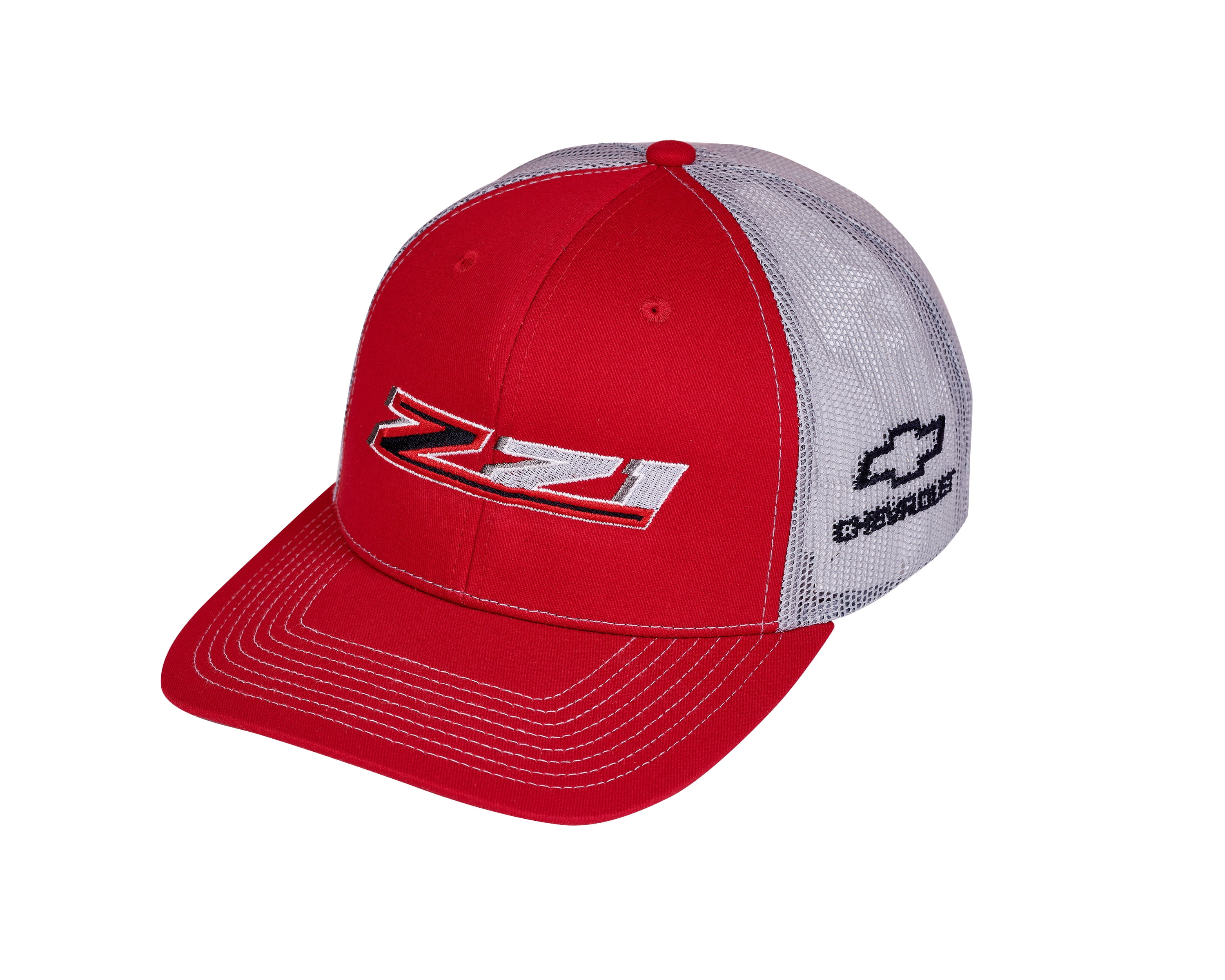 RWM Chevrolet Z71 Red and Gray Mesh Trucker Hat, Adjustable Snap Back ...