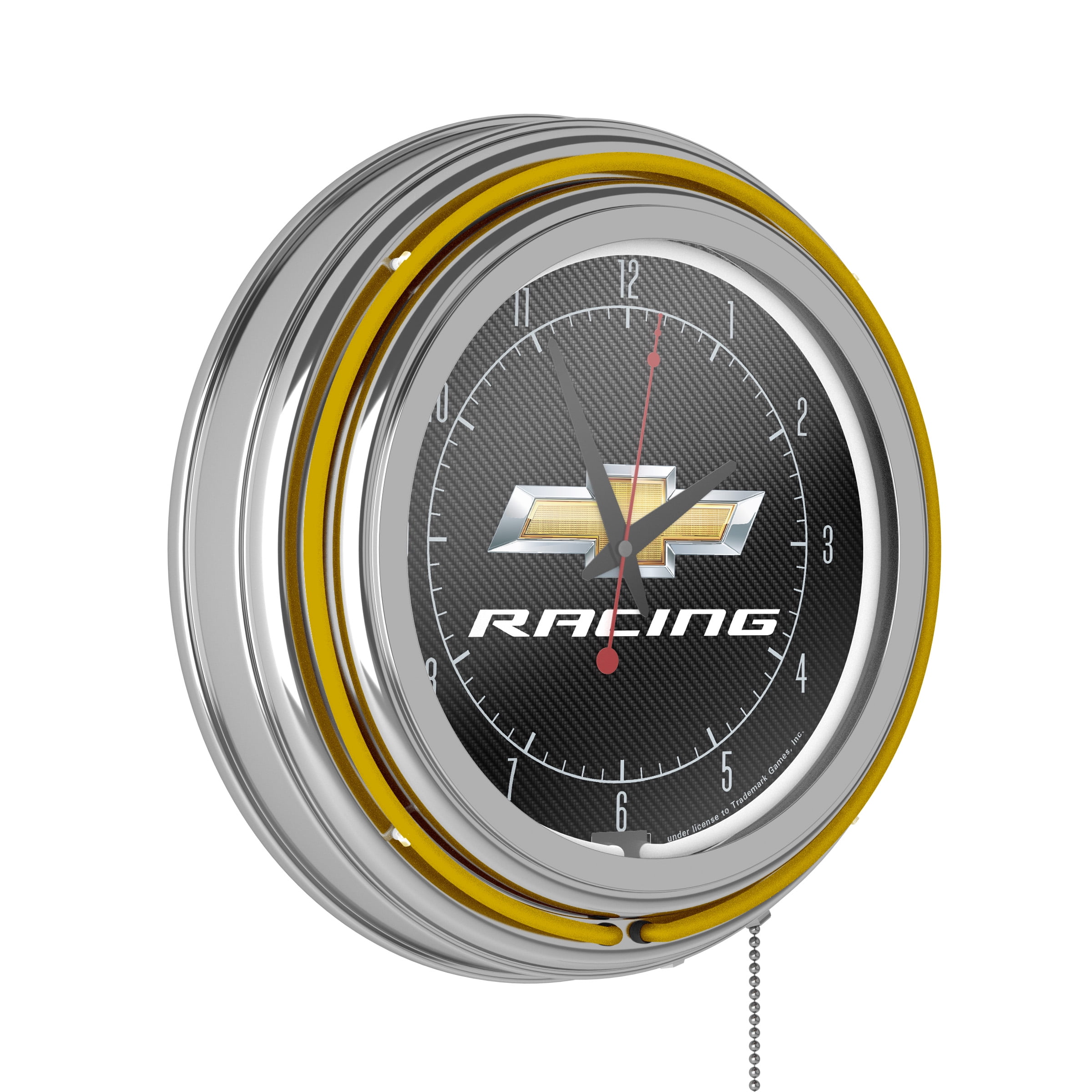 Chevrolet Chrome Double Rung Neon Clock - Chevy Racing - Walmart.com