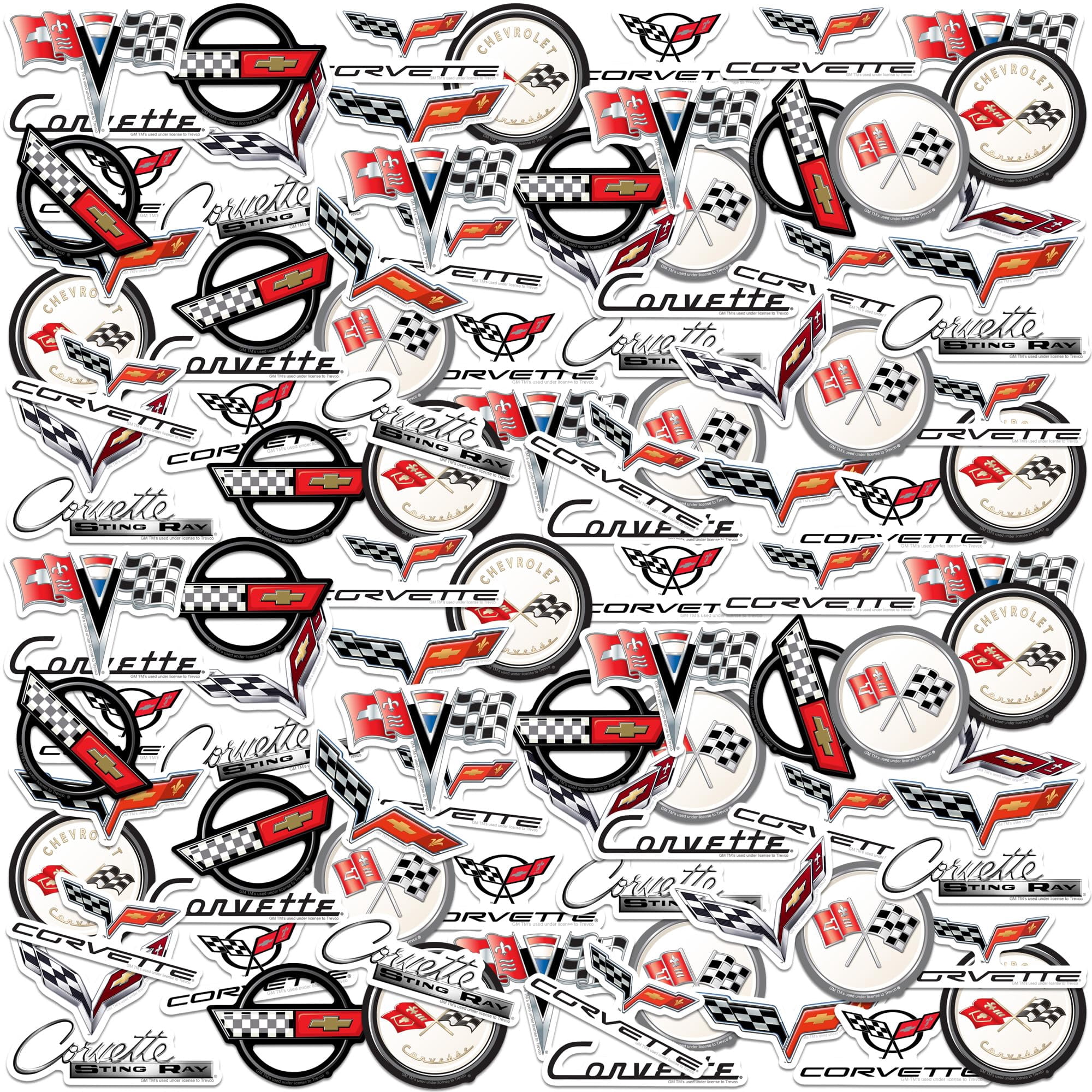 Chevrolet Corvette 150ct Vinyl Large Deluxe Stickers Variety Pack ...