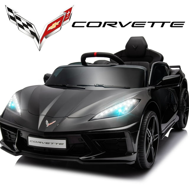 Chevrolet Corvette C8 Kids Ride-On Car, 12V Battery, Remote Control ...