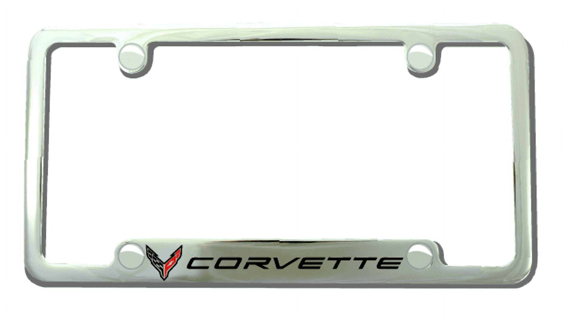 Chevrolet Corvette Logo Solid Chrome Brass License Plate Frame Official ...