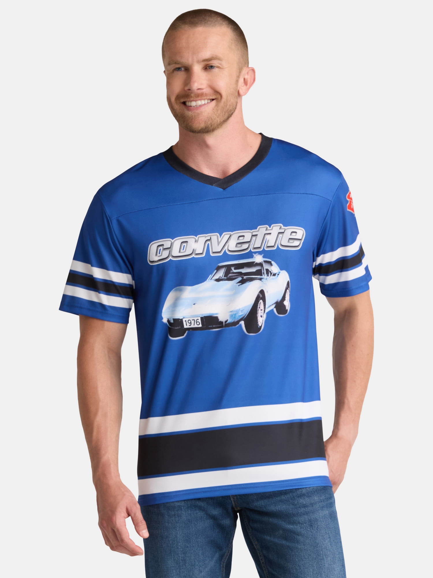 Chevrolet Corvette Men's & Big Men's Graphic Mesh Soccer Jersey, Sizes ...