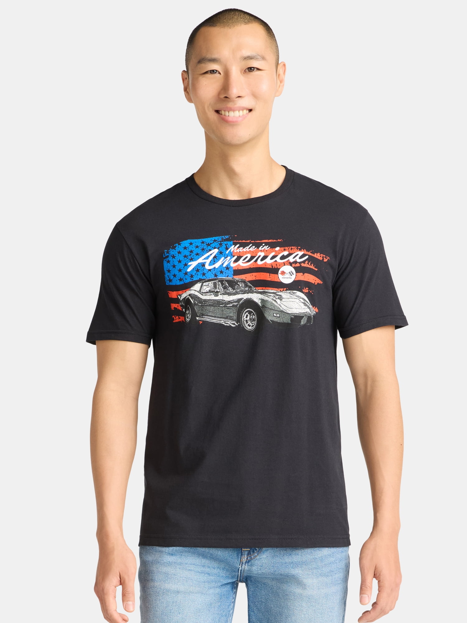 Chevrolet Corvette, Men's & Big Men's Graphic T-Shirt, Patriot Vette ...