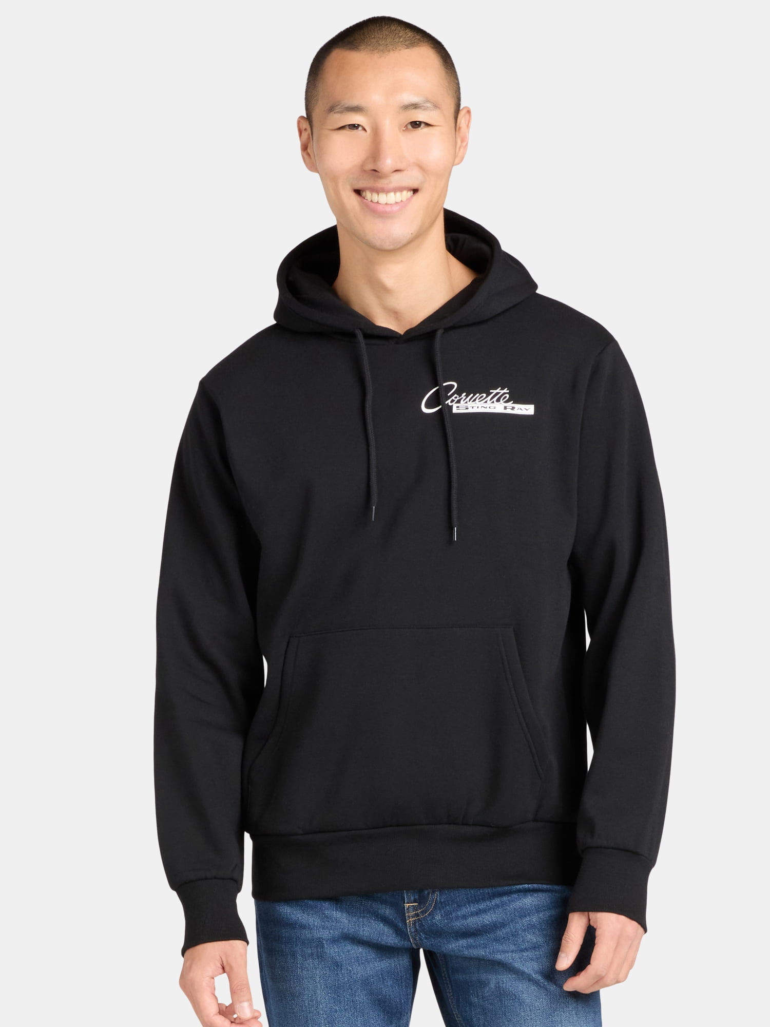 Chevrolet Corvette Men's Graphic Print Hoodie with Long Sleeves, Sizes ...