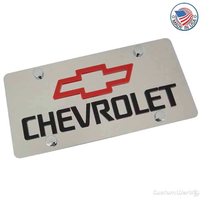 Chevrolet Dual Logo License Plate (Chrome) - Walmart Business Supplies
