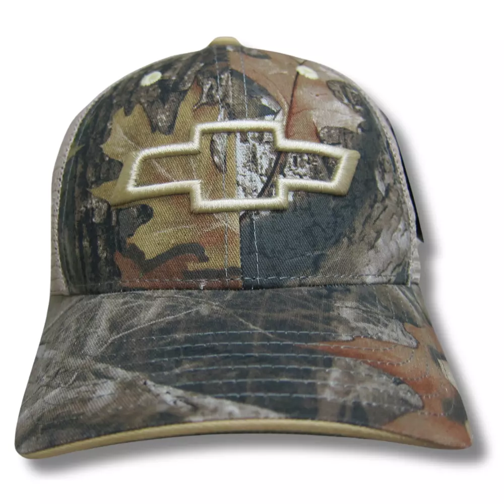 Chevrolet Embroidered Bowtie Logo Camouflage Trucker Hat Cap Car Mesh ...