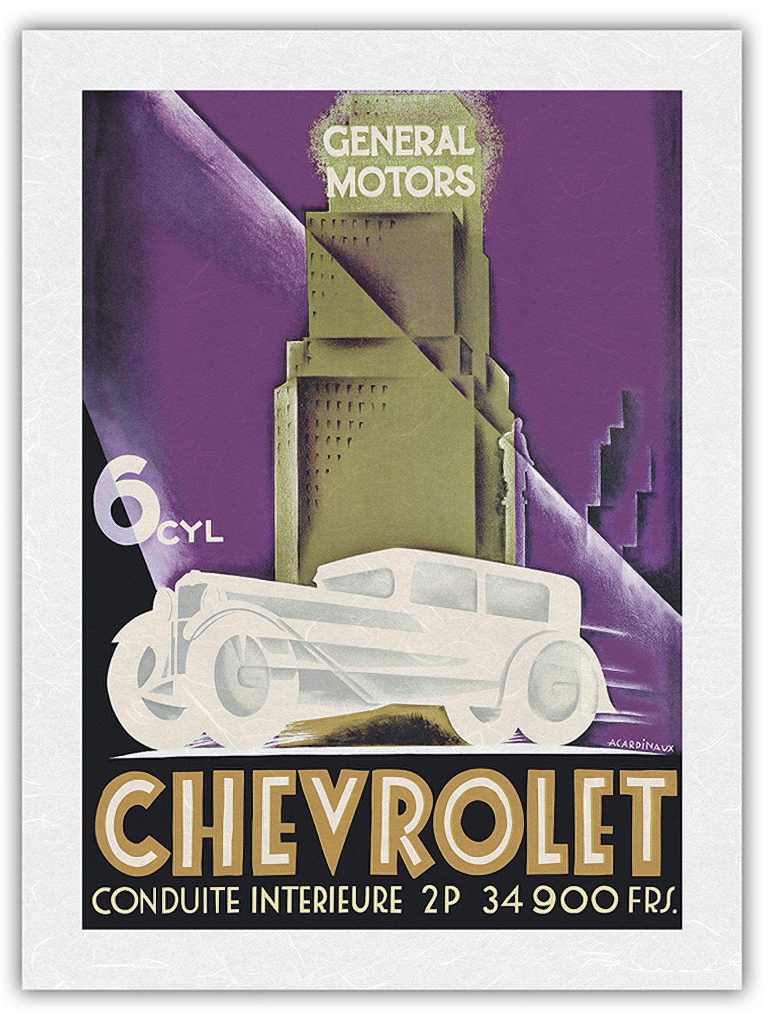 Chevrolet - General Motors Fisher Building - Detroit Michigan - Vintage ...