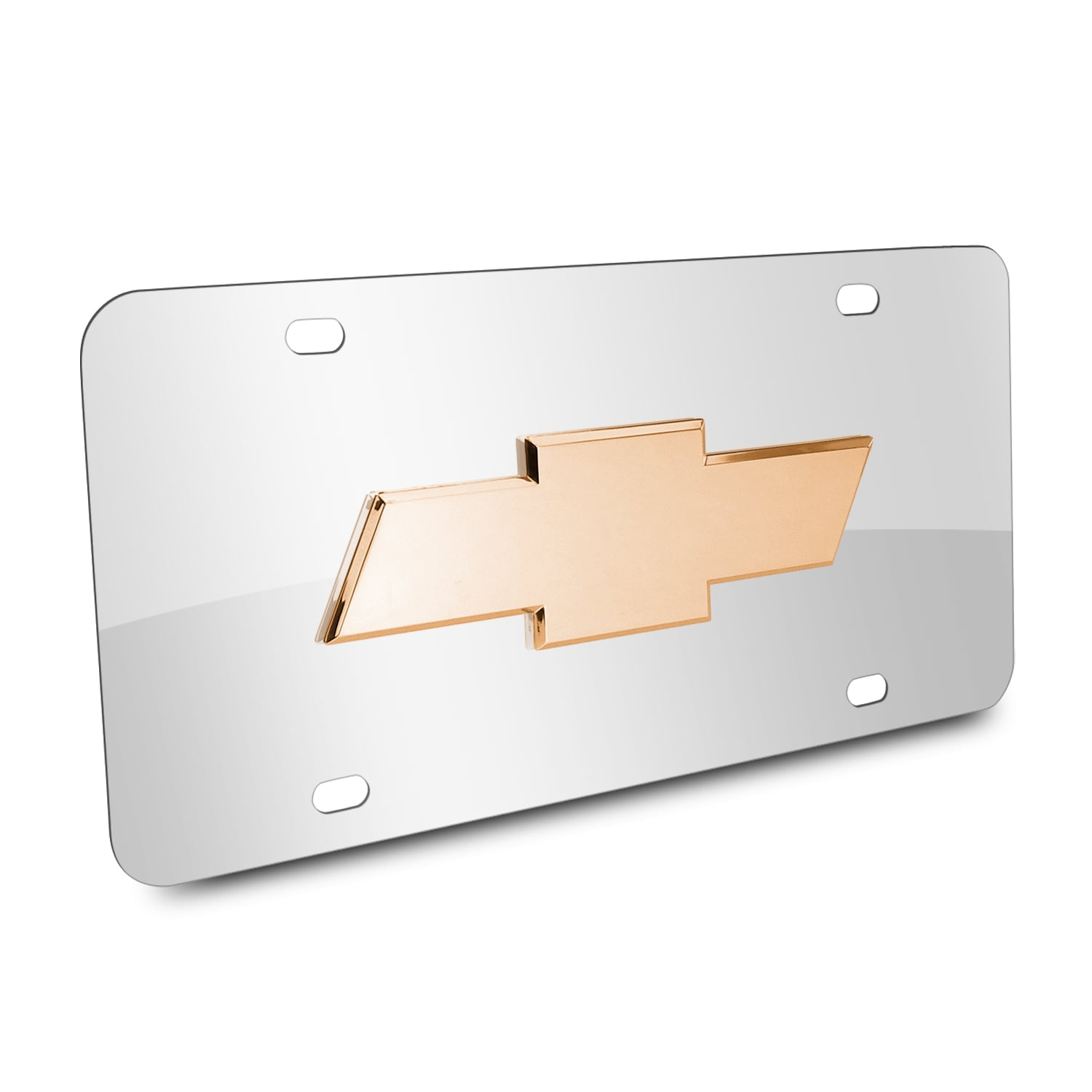 Chevrolet Gold 3D Logo on Chrome Stainless Steel License Plate ...
