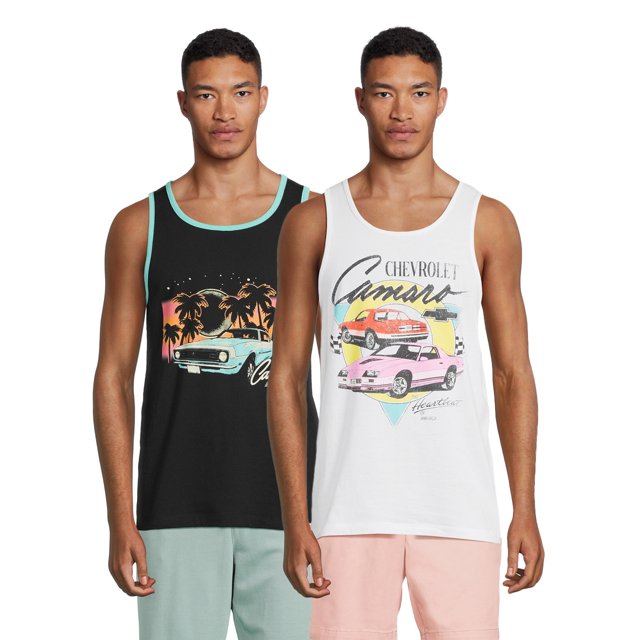 Chevrolet Men's & Big Men's Camaro Graphic Tank Top, 2-Pack, Size S-3XL ...