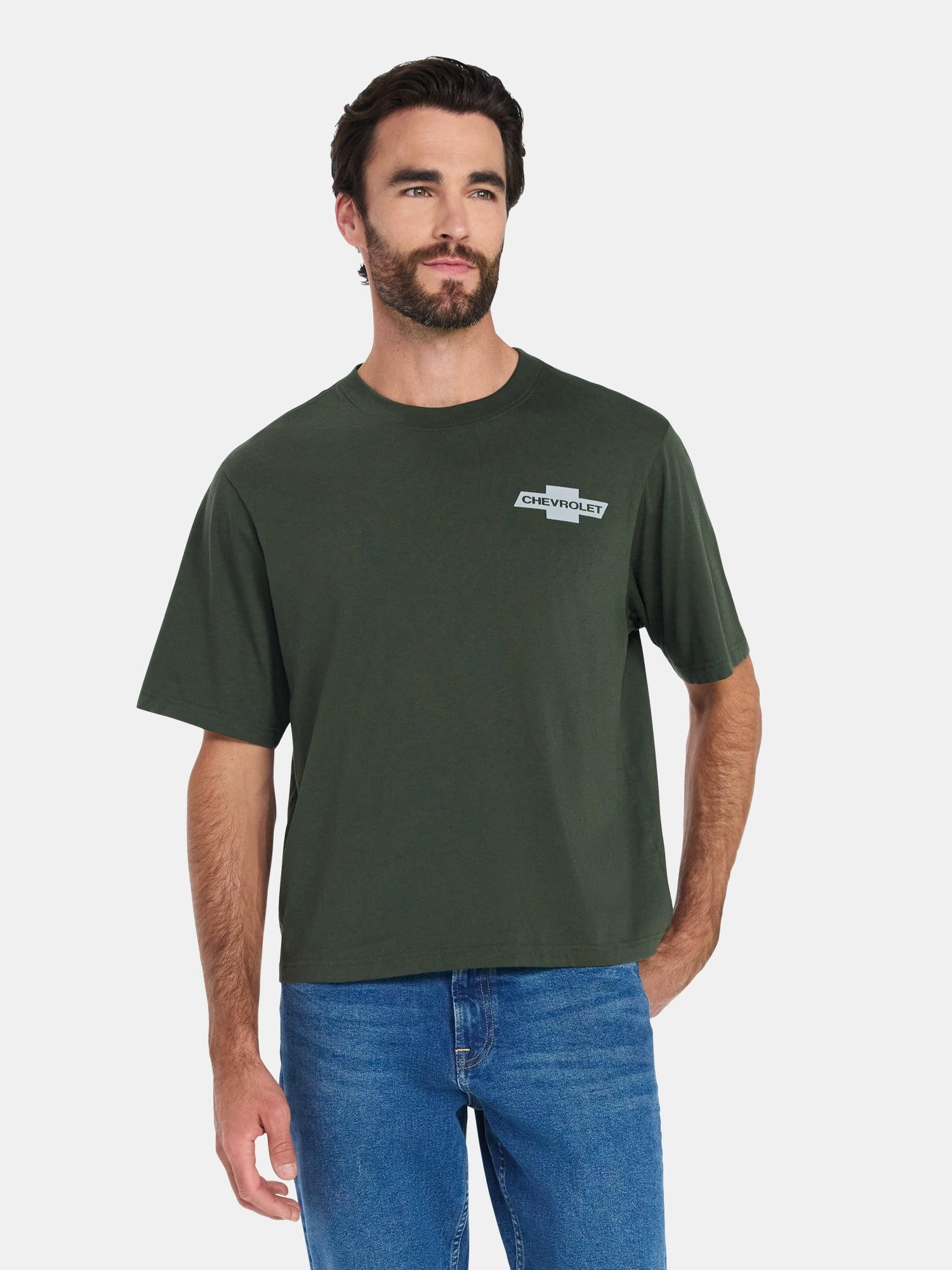 Chevy Blazer Men's and Big Men's Front Back Cropped Graphic Tee with ...