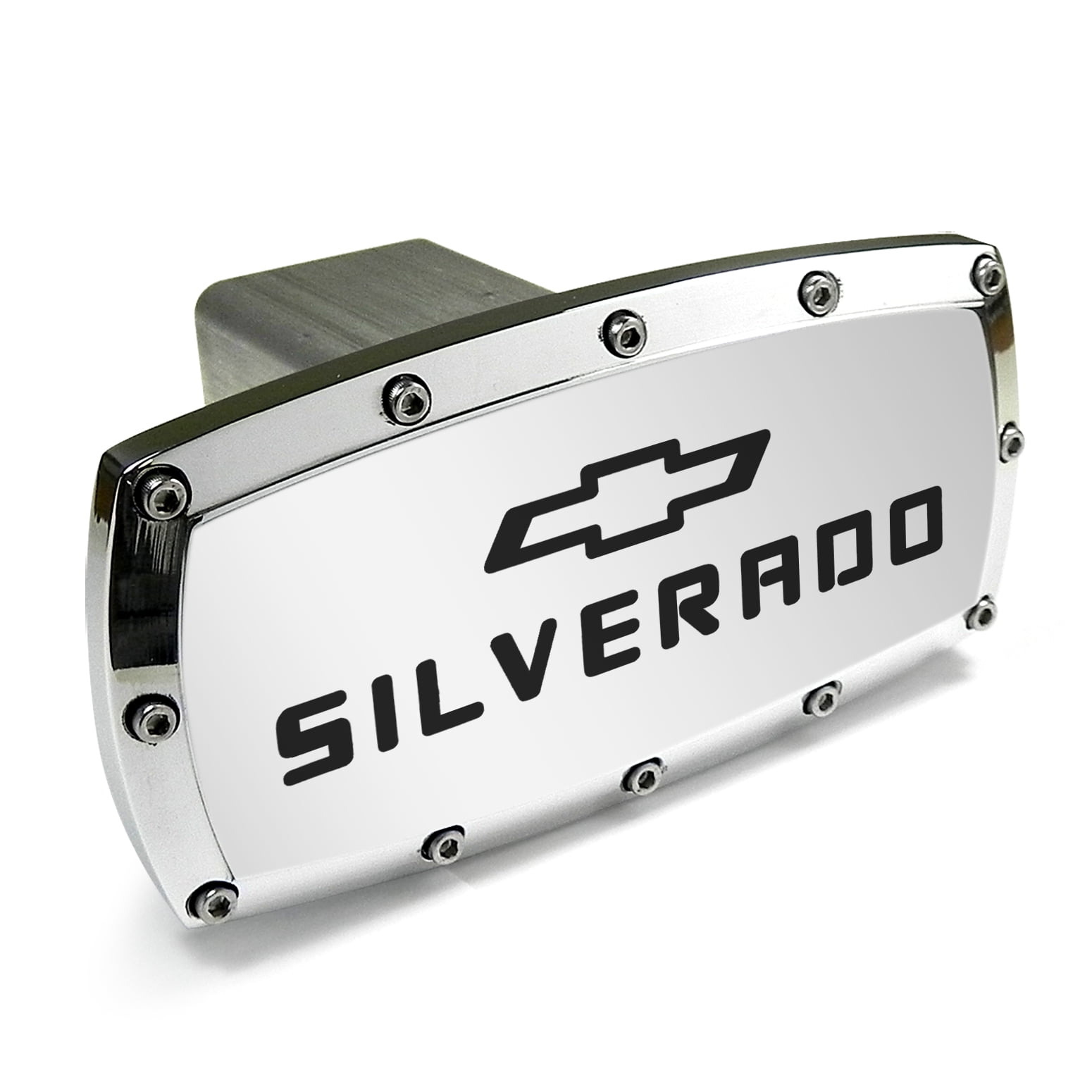 Chevrolet Silverado Red Engraved Billet Aluminum Tow Hitch Cover for ...