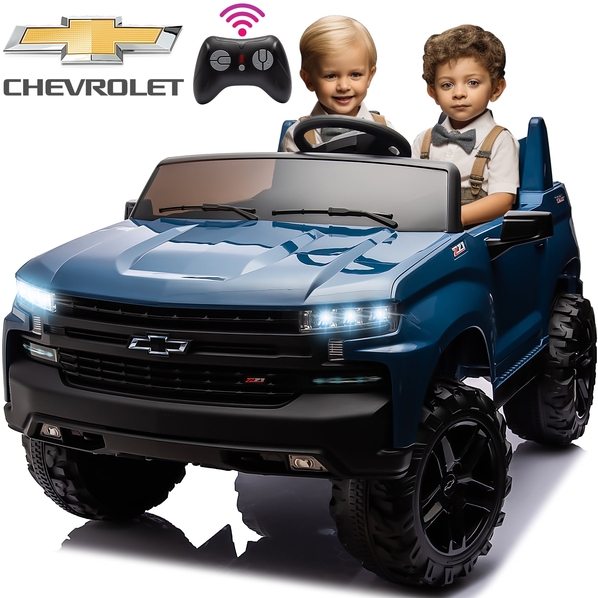 Chevrolet Silverado 24V Kids Electric Car, 2-Seater, Parental Control ...