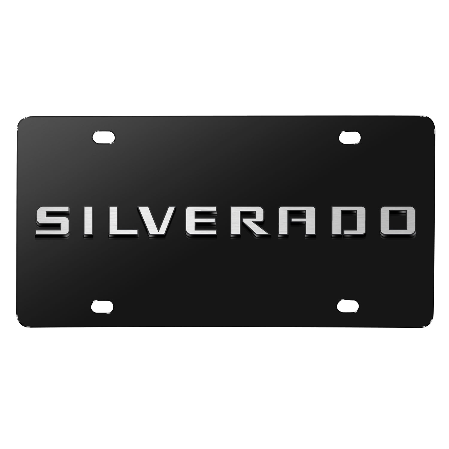 Chevrolet Silverado 3D Nameplate Black Stainless Steel License Plate ...