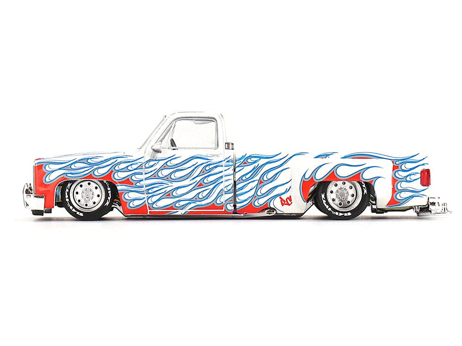 Chevrolet Silverado Dually Pickup Truck "On Fire V2" White Metallic ...