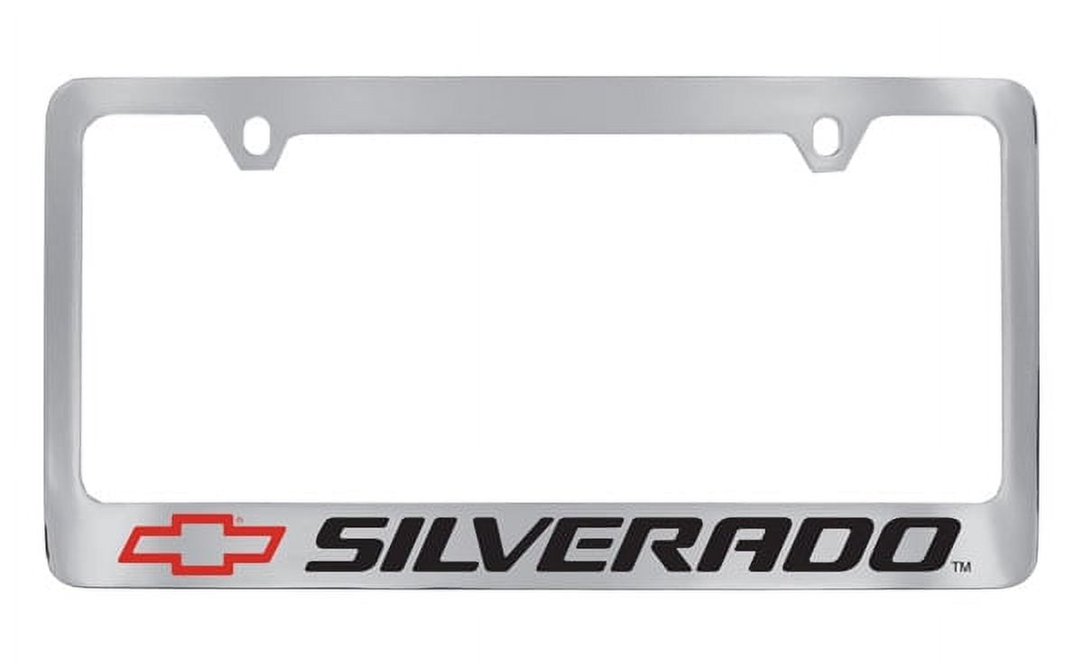 Chevrolet Silverado Red Logo (2000-2010) Chrome Plated Brass License ...