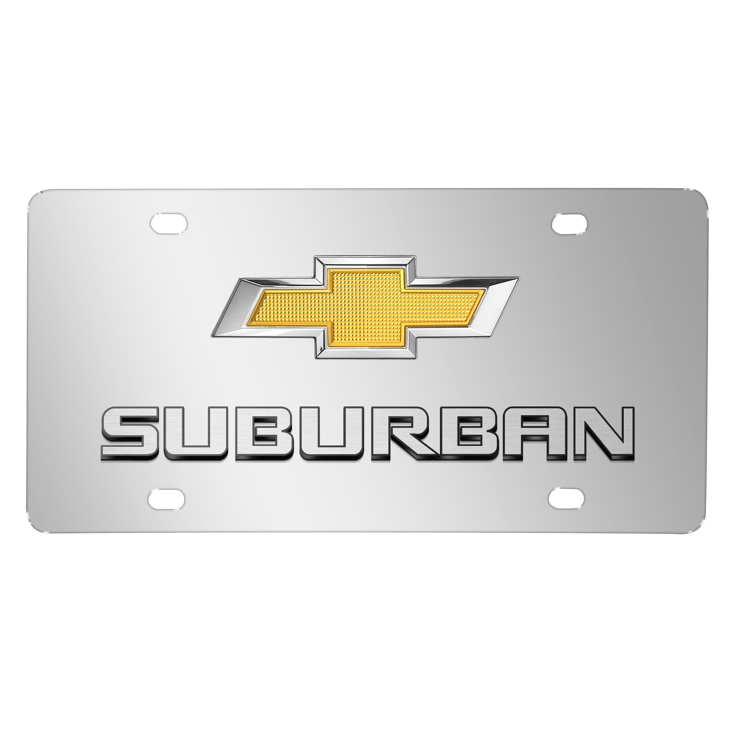 Chevrolet Suburban Gold Bowtie Dual 3D Logo Mirror Chrome Stainless ...