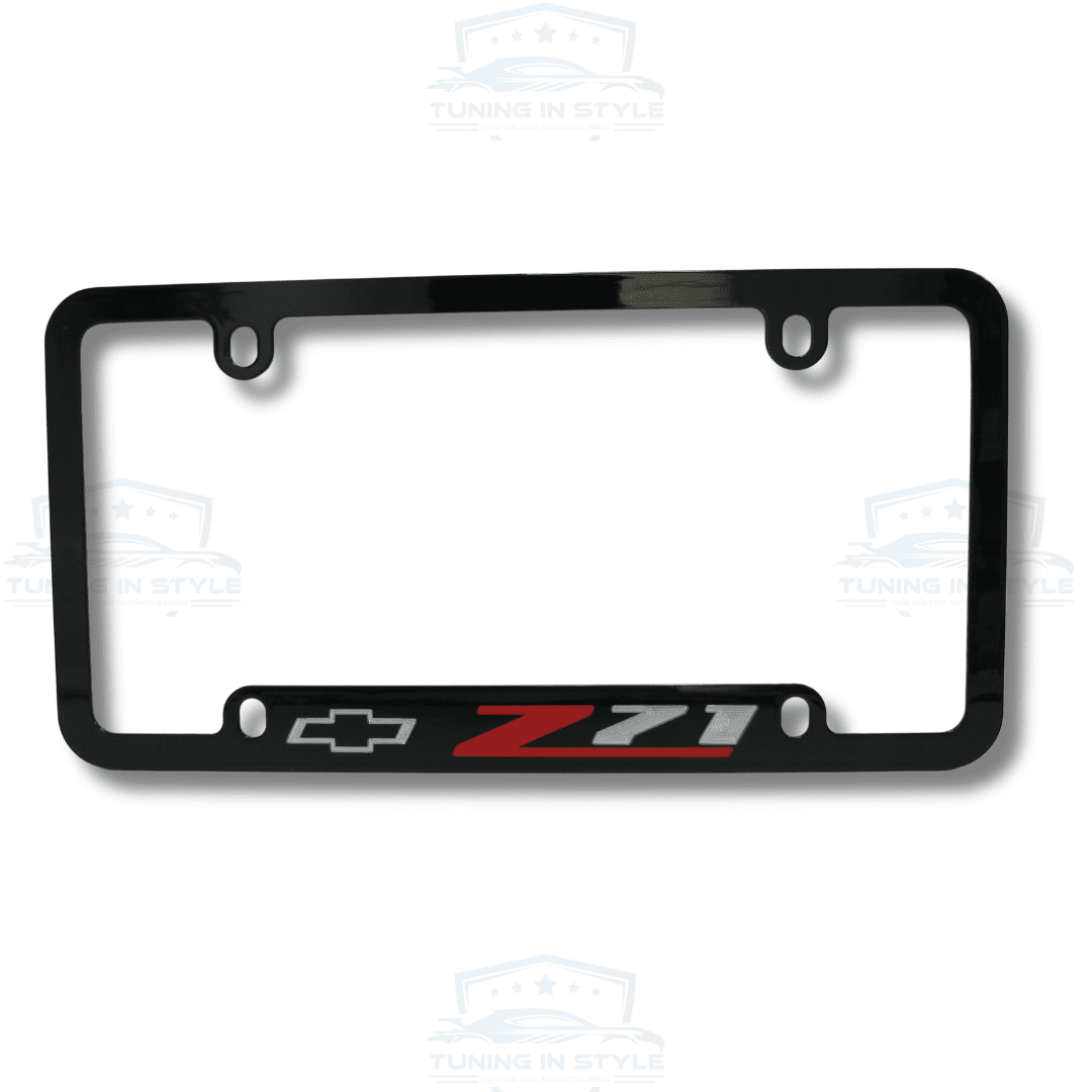 Chevrolet Z71 Engraved Logo Black Zinc License Plate Frame Official ...