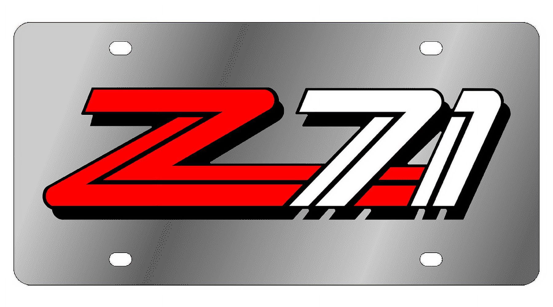 Chevrolet Z71 Off Road White Logo Stainless Steel License Plate ...