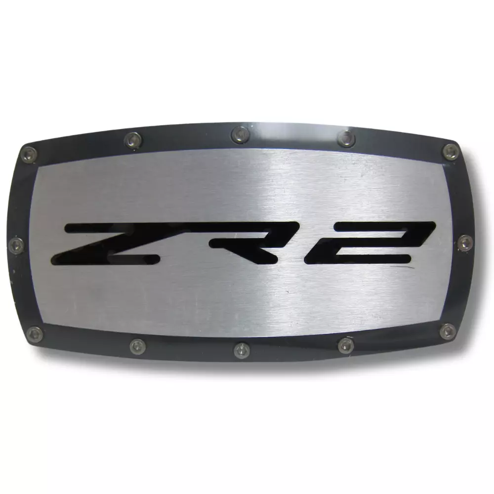 Chevrolet ZR2 Logo Billet Aluminum Tow Black Hitch Cover Plug Official ...