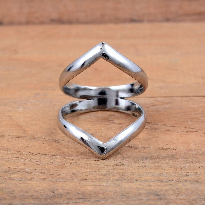 Chevron Arthritis Ring – Silver Swan Neck Splint for PIP/DIP Joint ...